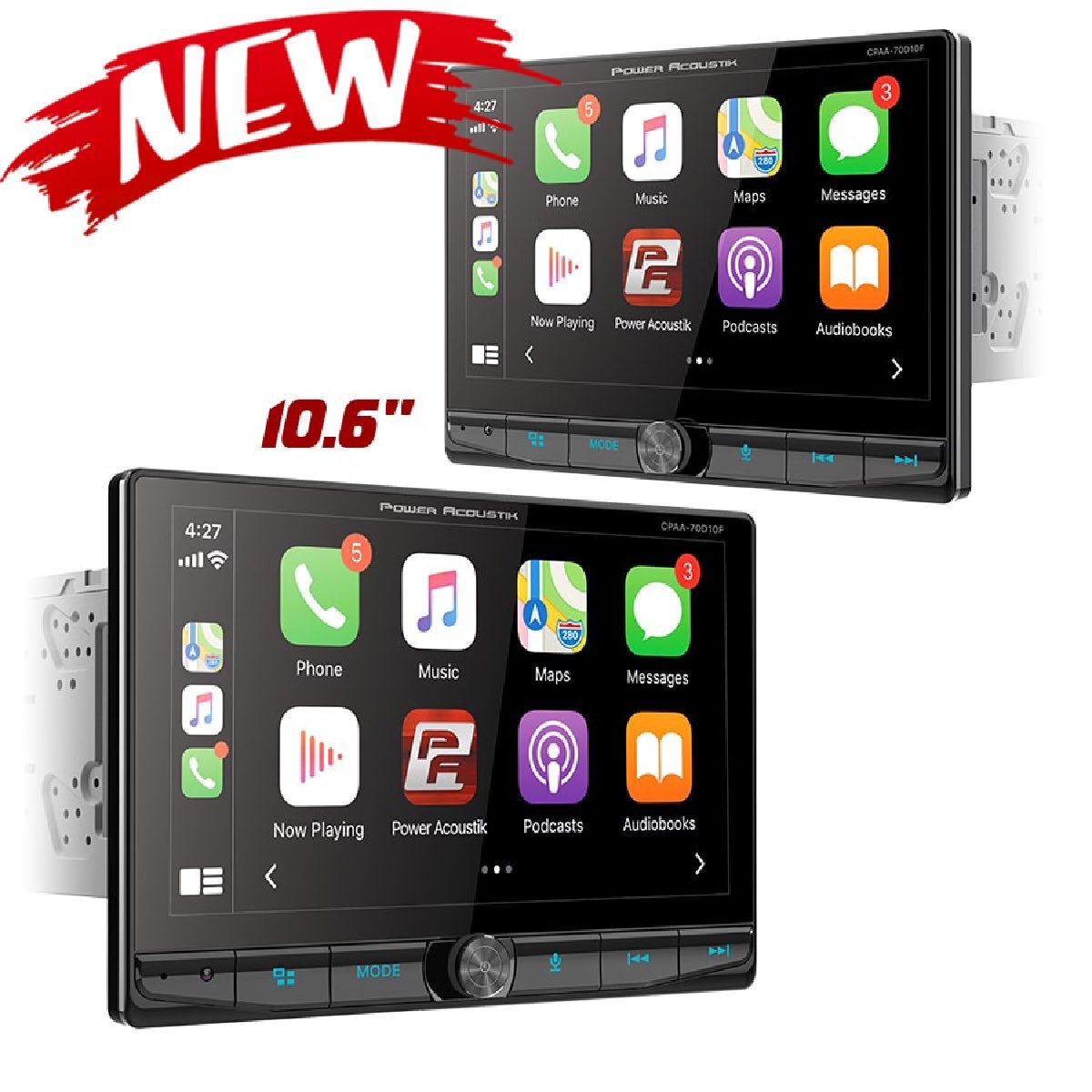 Power Acoustik 10.6" Double Din W/dvd Apple CarPlay & Android Auto Cpaa ...