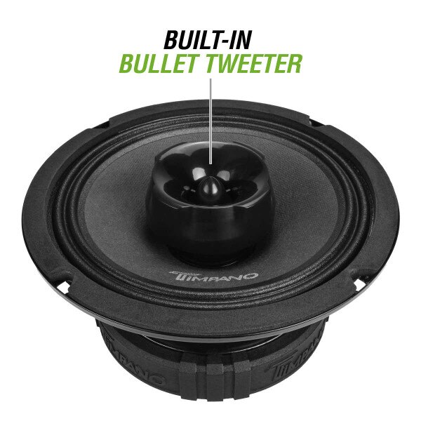 Timpano - 6.5" Coaxial Speaker Stamped Steel Basket 600 Watts Power 4 ...